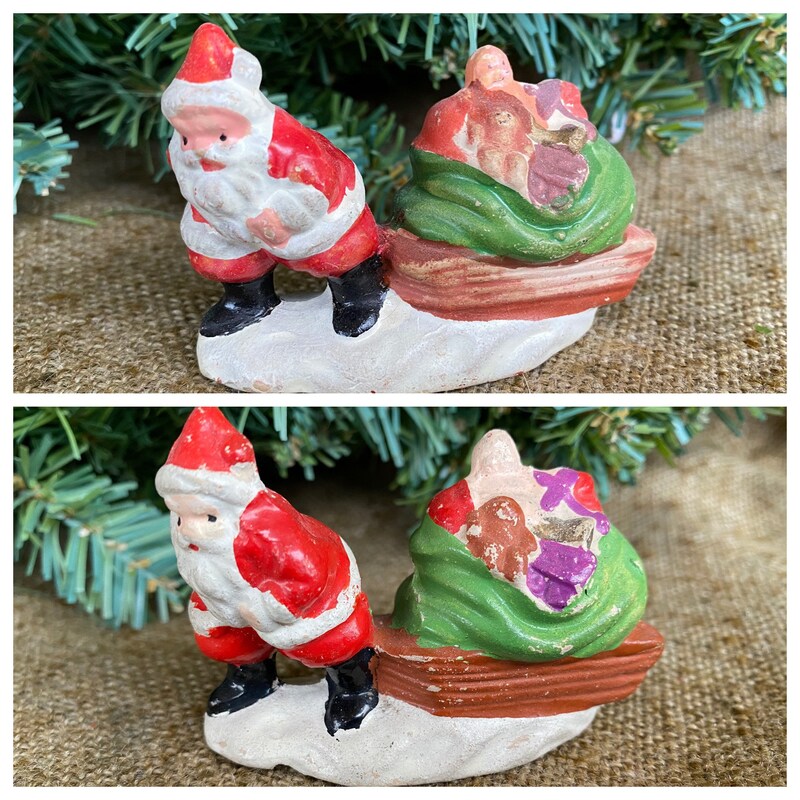 Chalkware Santa - Etsy
