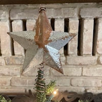5" Vintage Style Americana Zinc Galvanized Rustic Metal Star Christmas ...