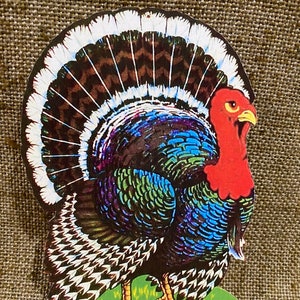Sizes up to 16" Vintage Style Repro Blue/green Thanksgiving Turkey on ...