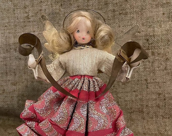 Antique Vintage Pauline Leidel-spreen German Wax Angel, Mylar Ribbon ...
