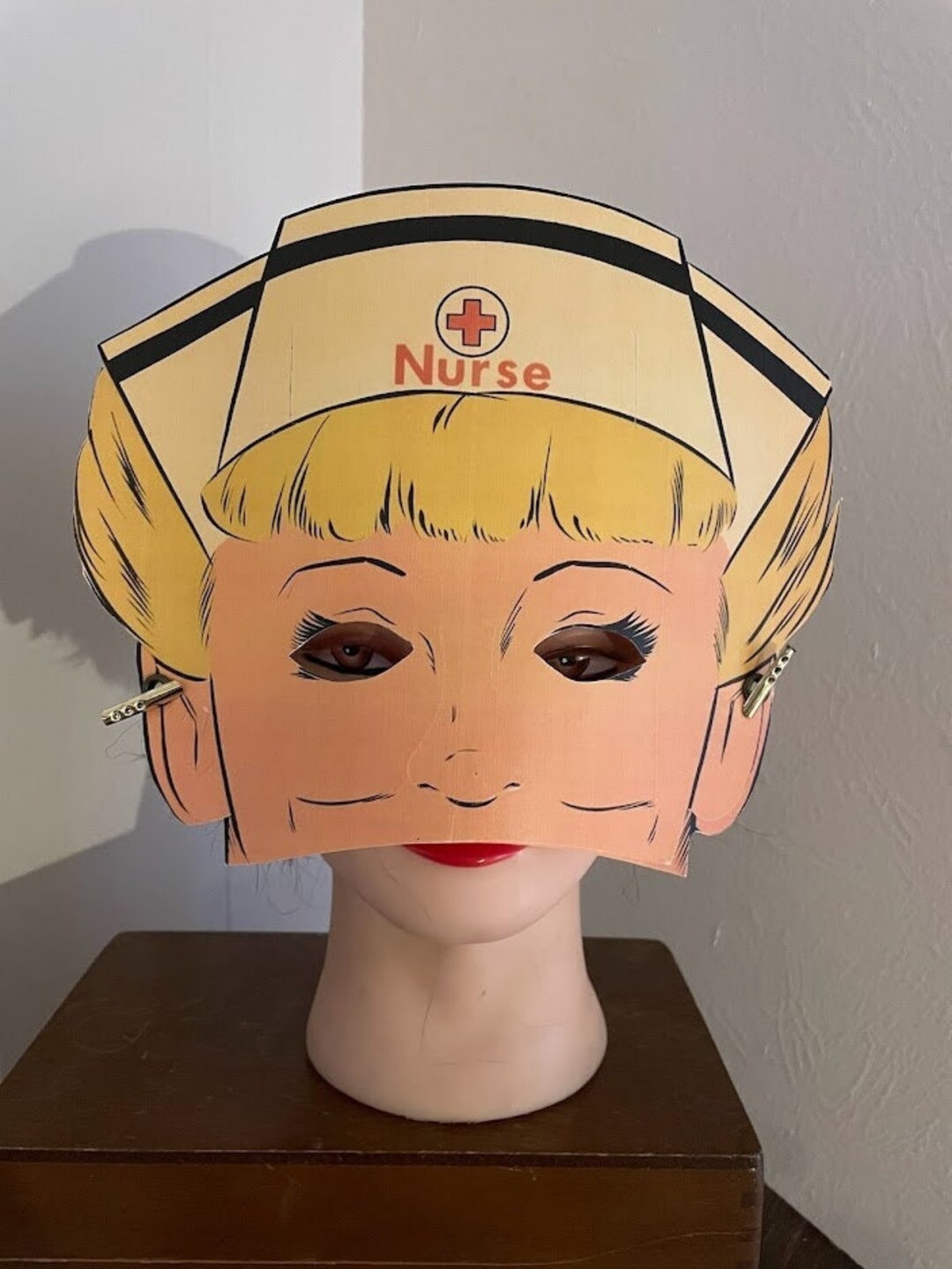 Vintage Style First Responder NURSE Halloween Cardstock MASK Costume ...