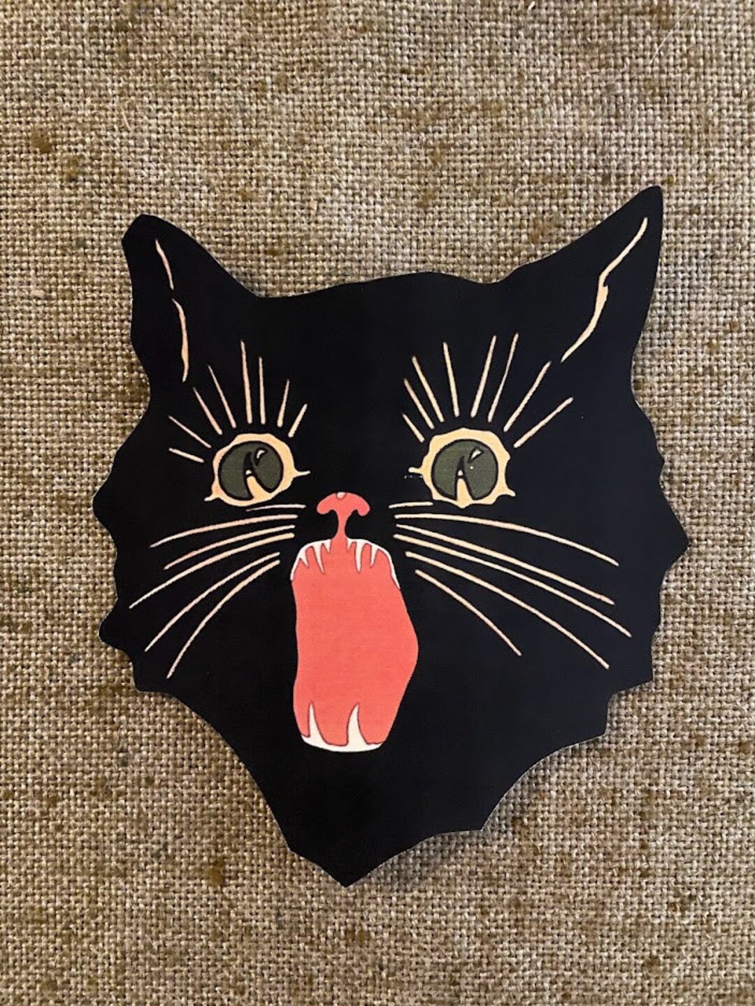 Sizes up to 12 Vintage Style Cat Face With Yellow and - Etsy