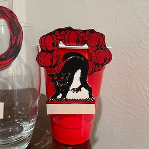 Vintage 1900s Style Witch,ghost or Cat Place Cards,hanging Drink ...