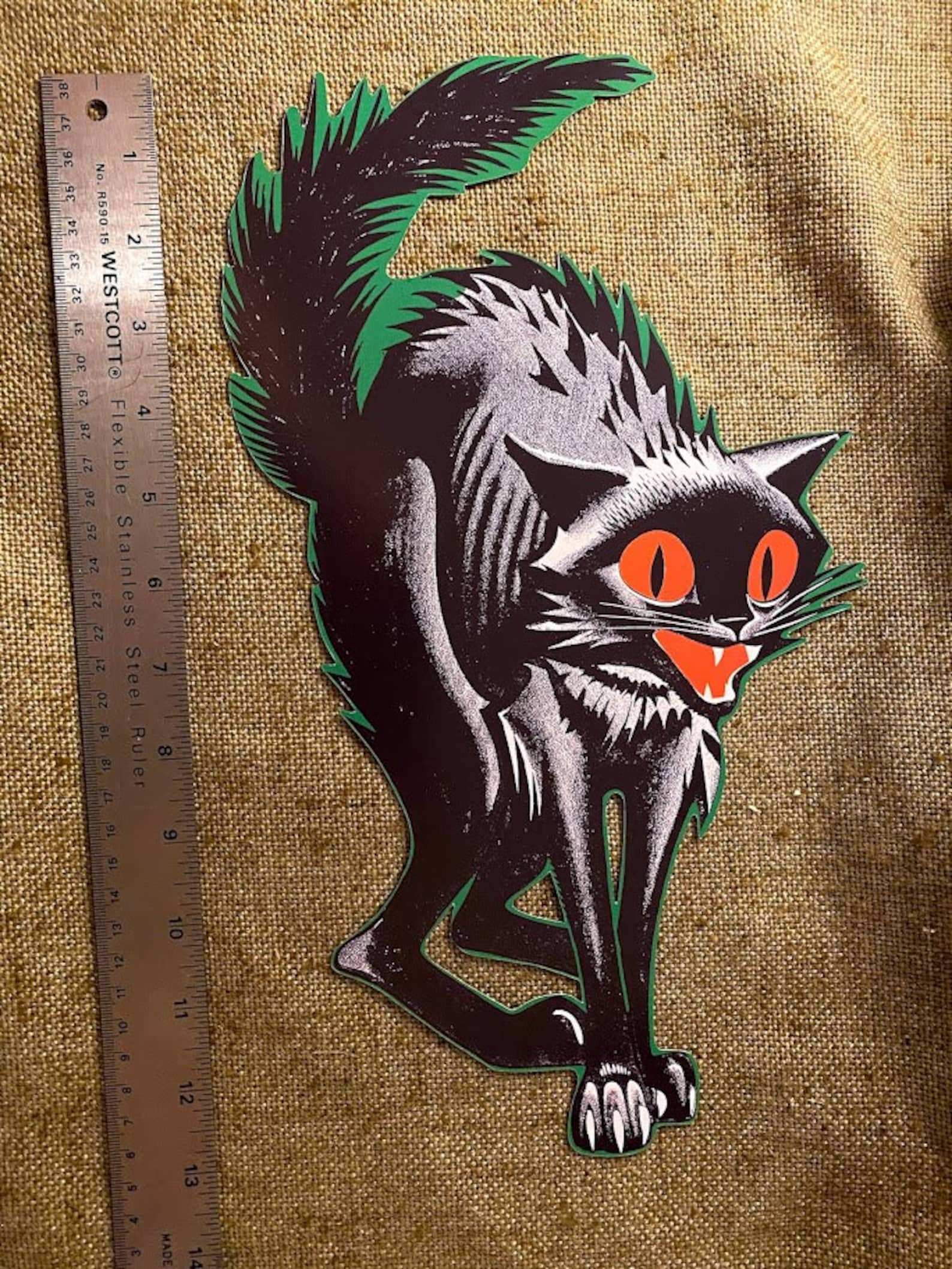 NOS Vintage Style Authentic Beistle 2 Sided Cutout Arched Back Black ...