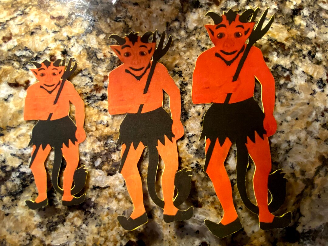 Sizes up to 16" Vintage Style Art Deco Smiling Devil Stands With ...