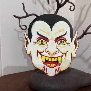Sizes up to 12" Vintage Style Vampire Dracula Monster With Bloody Fangs ...