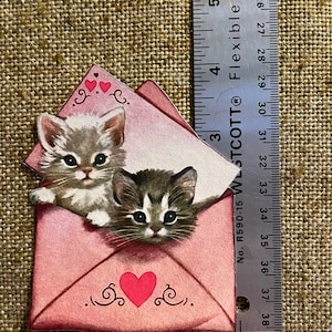 Sizes up to 13" Vintage 1940s Style Cats Kittens in Letter Envelope ...