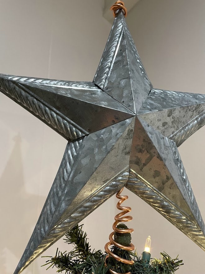 New 12" Vintage Style Americana Galvanized Rustic Metal Star Christmas ...