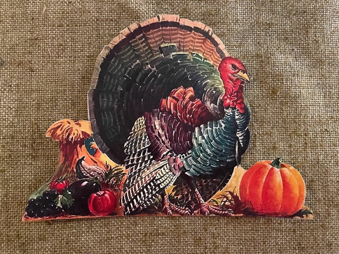 Sizes up to 14" Vintage Style Repro Gold Thanksgiving Turkey Pumpkin ...