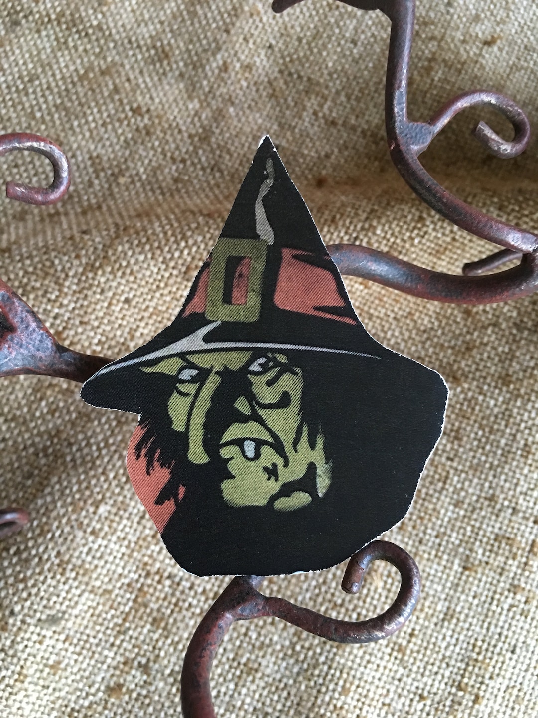 Sizes up to 13" Vintage Style One Toothed Witch Green Face Halloween ...