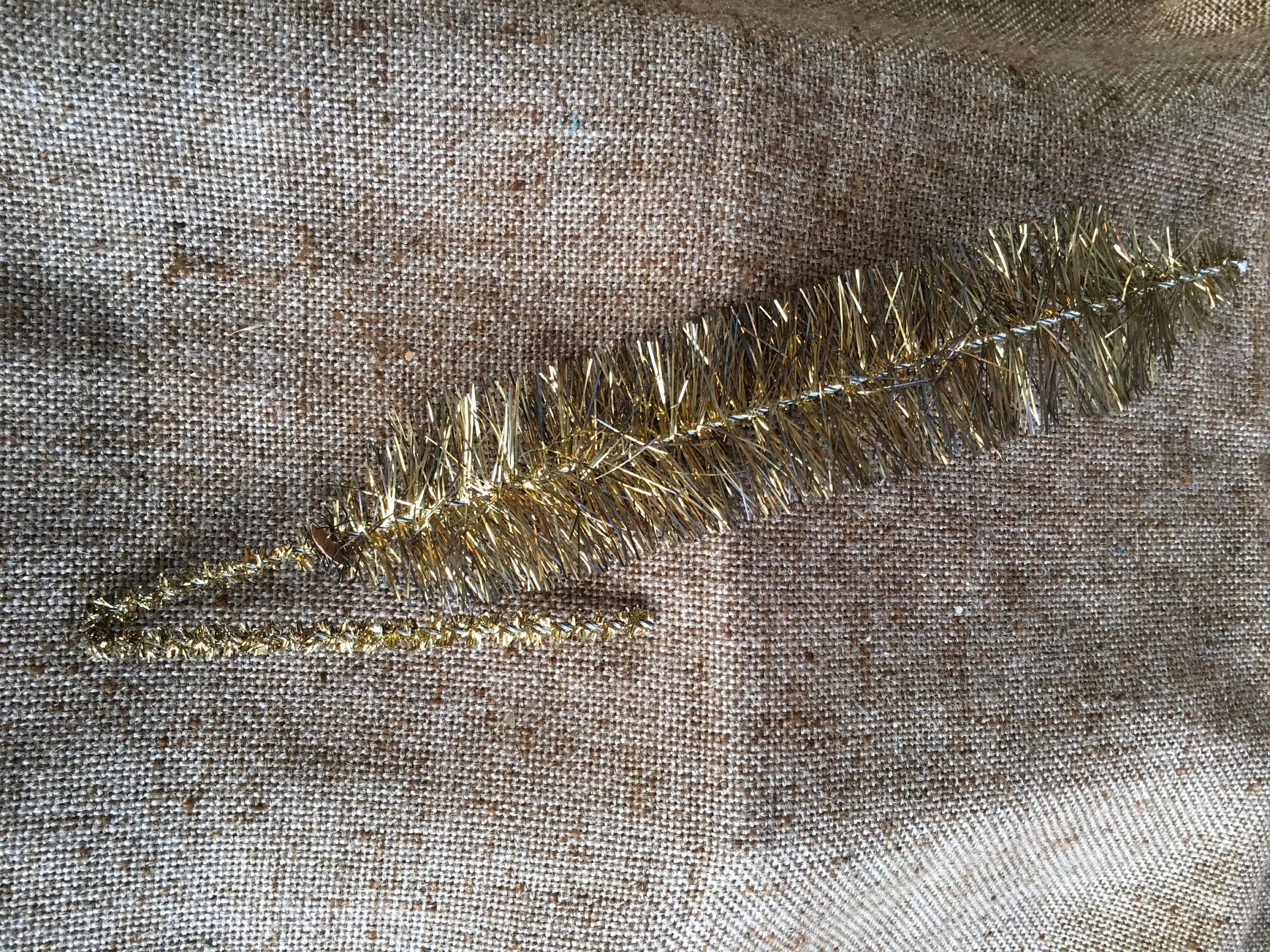 Antique Vintage 1940s German Gold Metal Tinsel Tree Branch Pick ...