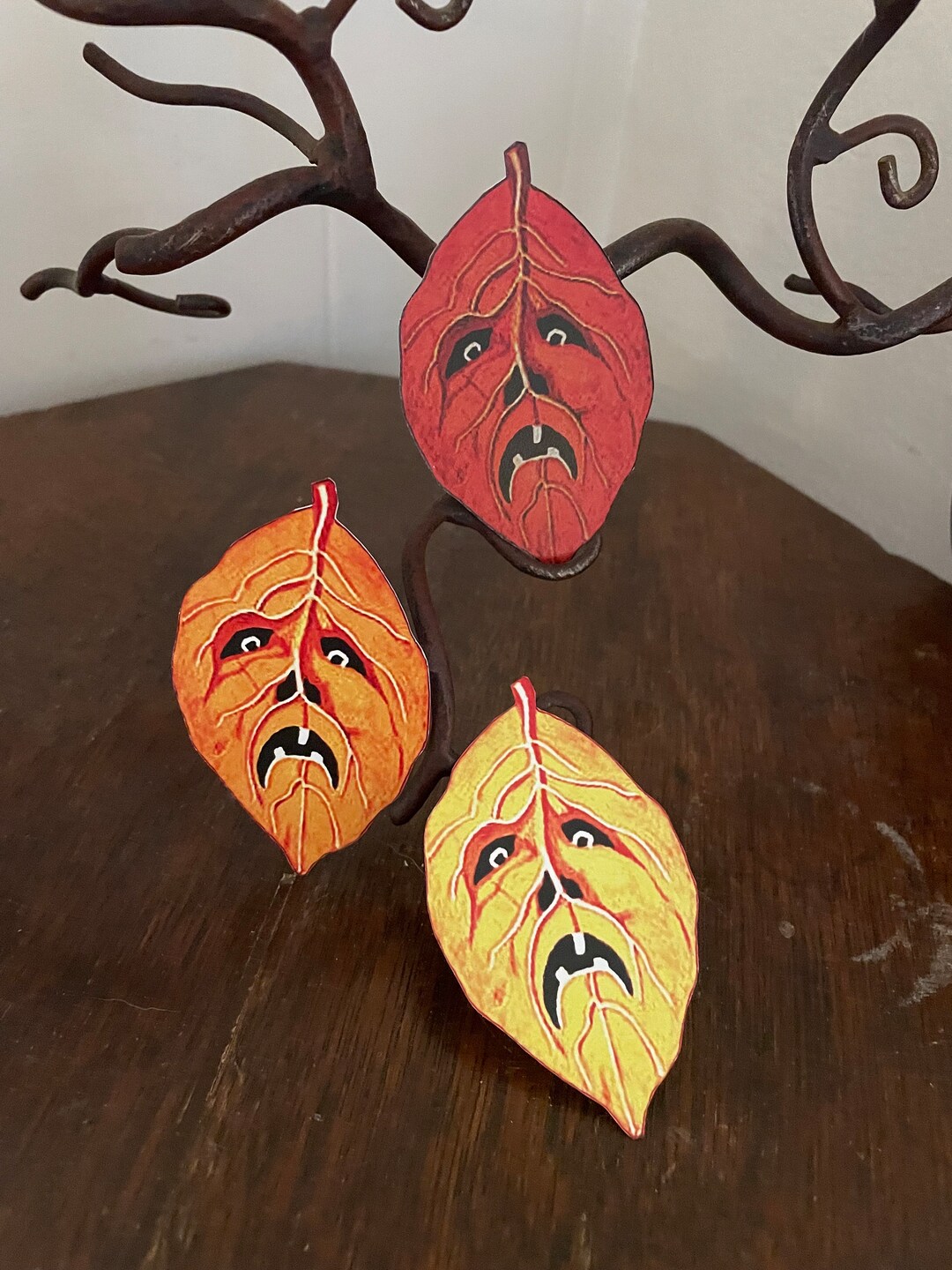 Sizes up to 17" Vintage Style Anthropomorphic Leaf Man With Face ...