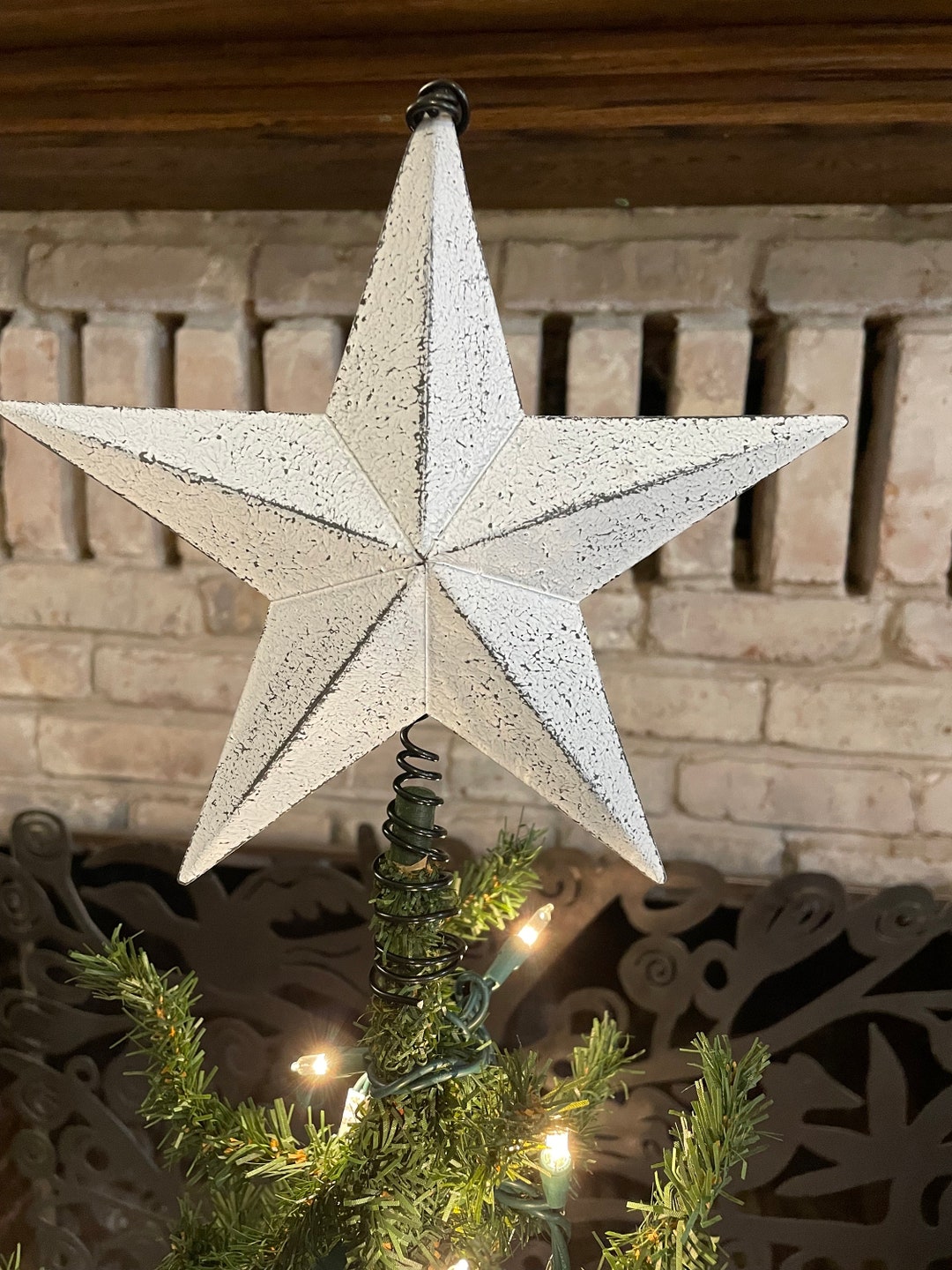 Vintage Style Galvanized Painted Rustic Metal Star Christmas Tree ...