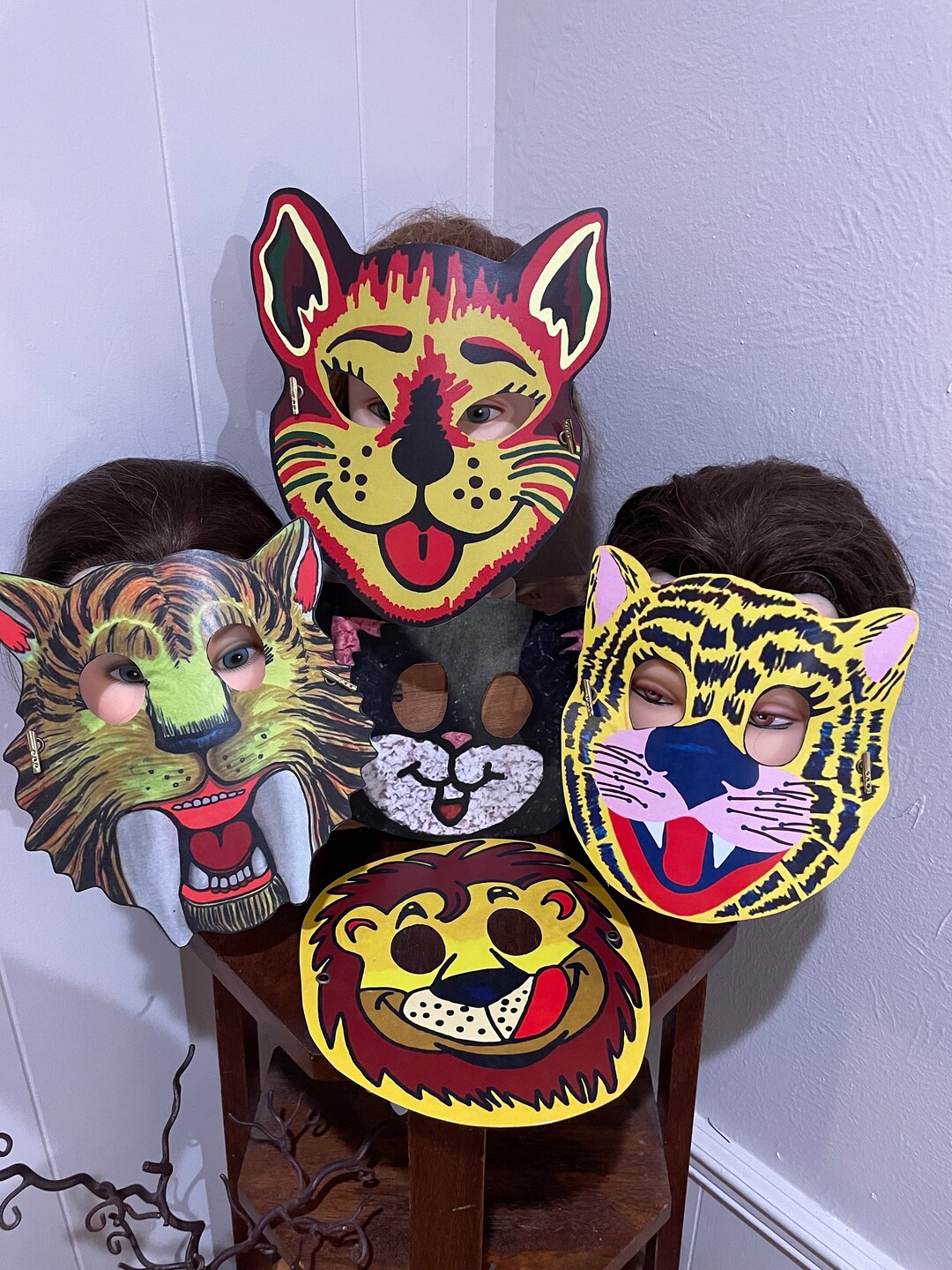 ADULT & KIDS Pick Vintage Style Cartoon Animal Cats Cardstock Halloween ...