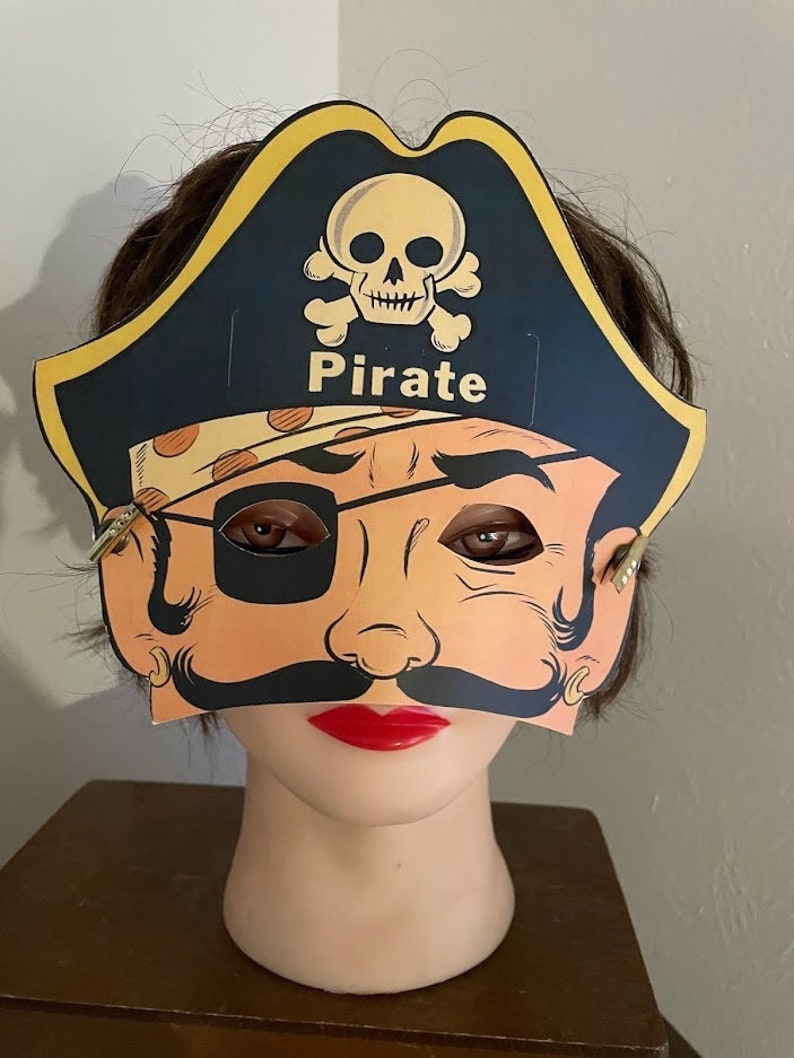 Vintage Style PIRATE Halloween Cardstock Paper MASK Costume - Etsy