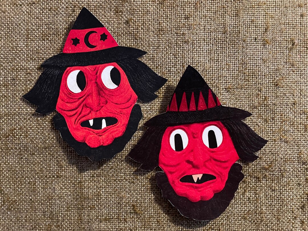 Sizes up to 14" Choice of Vintage Style Witch With 2 Snaggle Teeth, Big ...