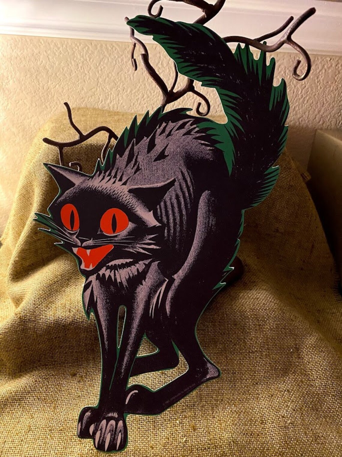 NOS Vintage Style Authentic Beistle 2 Sided Cutout Arched Back Black ...