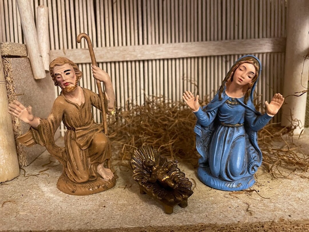 Set 3 Vintage Fontanini Type Italy Italian Depose Style Plastic Mary ...