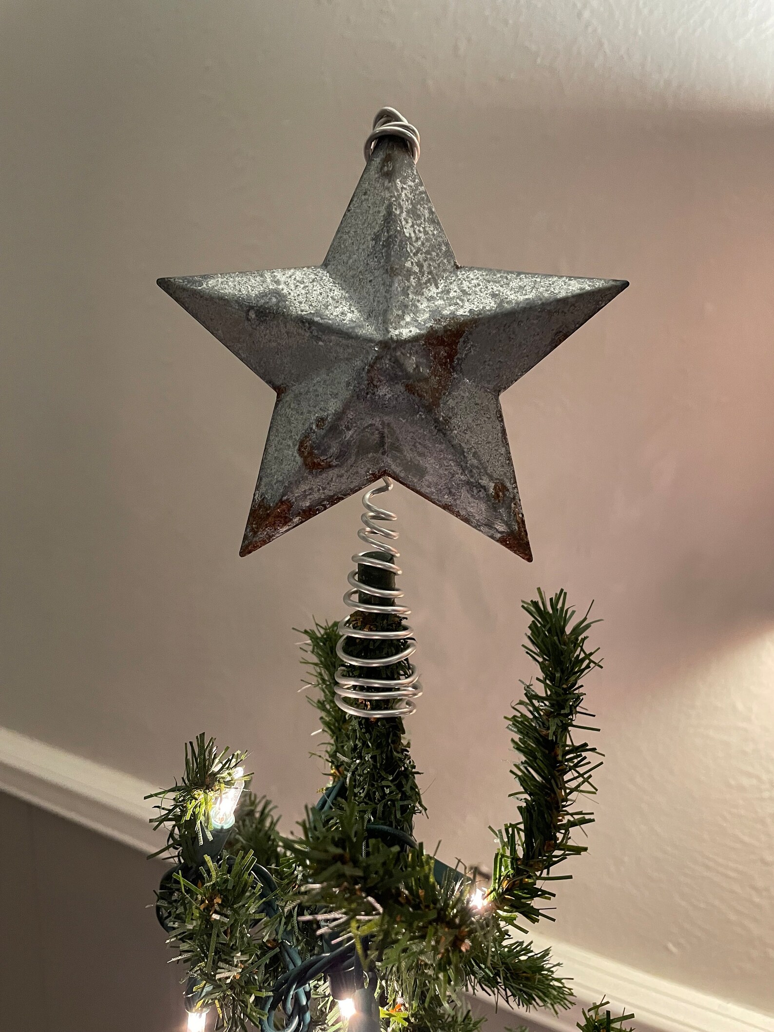5" Vintage Style Americana Galvanized With Rusted Rustic Accents Metal ...