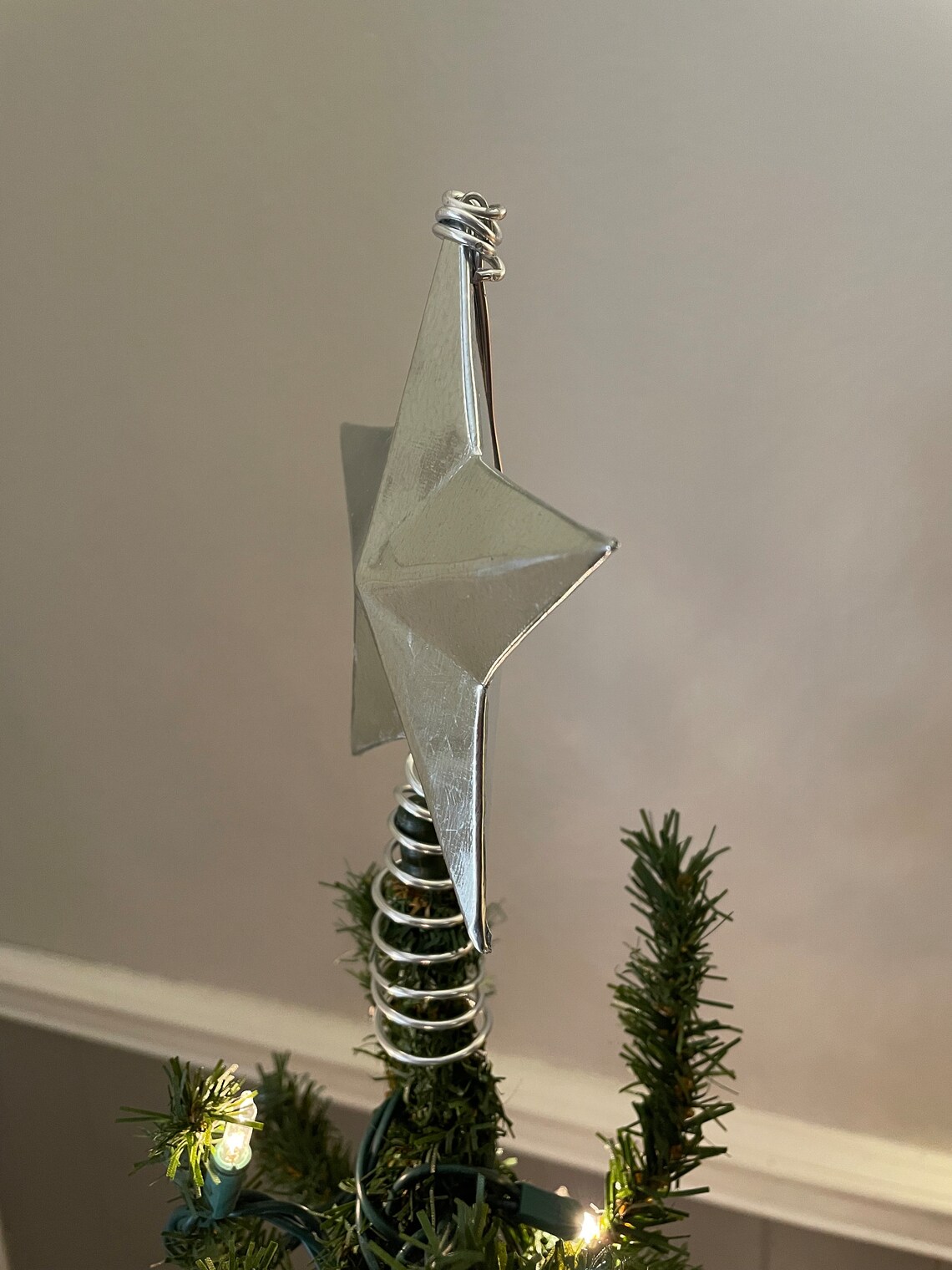 5" Vintage Style Americana Zinc Galvanized Rustic Metal Star Christmas ...
