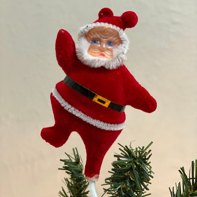 Flocked Santa - Etsy