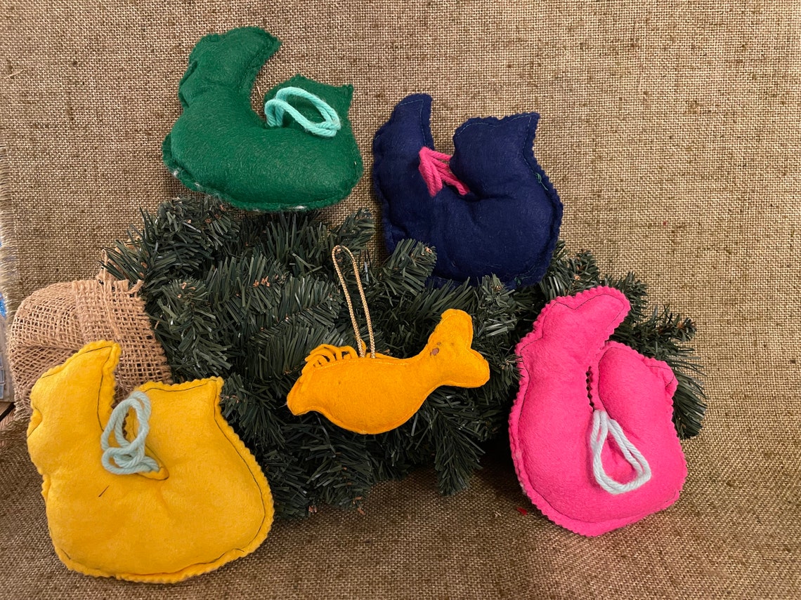 Choice of 5 Vintage 1970's Folk Art Stuffed Felt Partridge Bird With ...