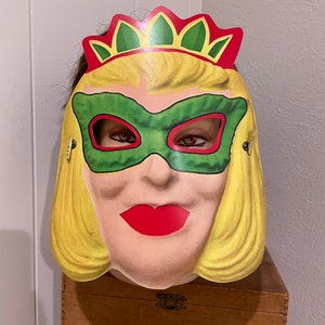 ADULT & KIDS Pick Vintage Style Princess Queen Cardstock Halloween MASK ...
