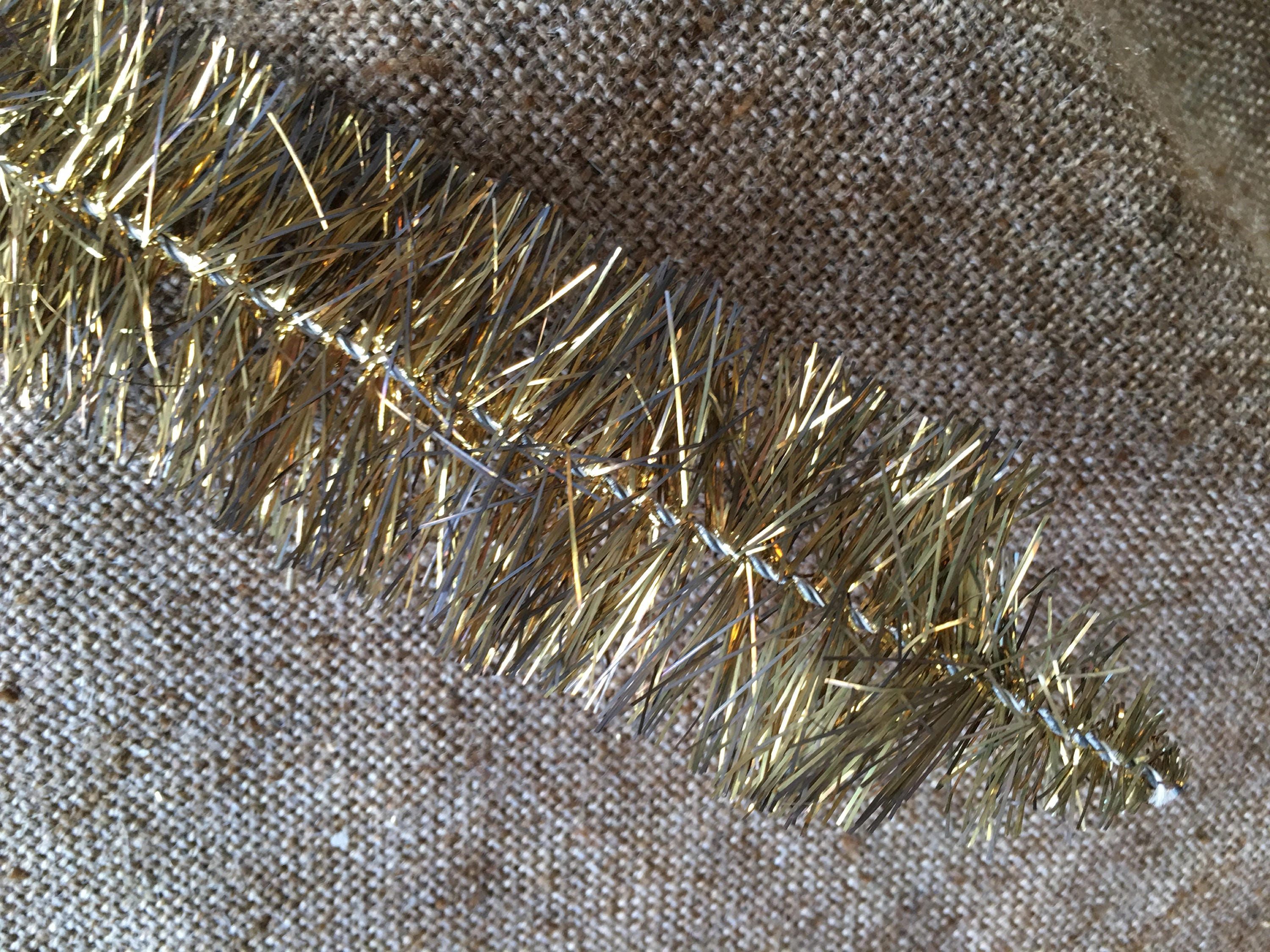 Antique Vintage 1940s German Gold Metal Tinsel Tree Branch Pick ...