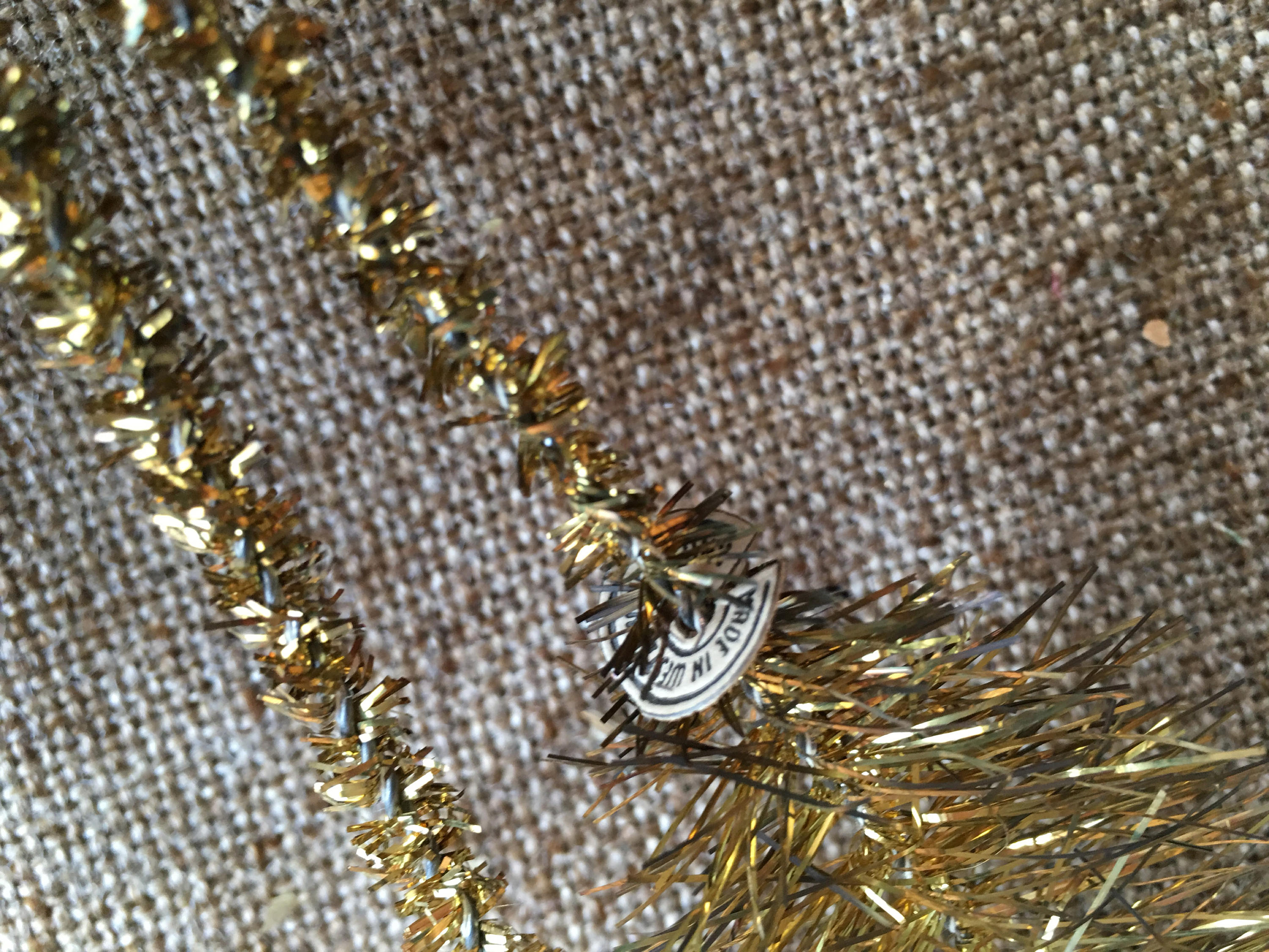 Antique Vintage 1940s German Gold Metal Tinsel Tree Branch | Etsy