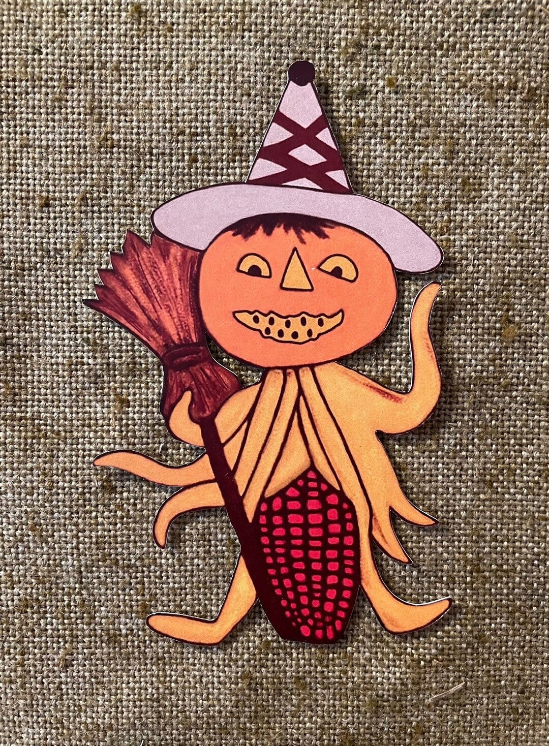 Sizes up to 16" Vintage Style Corn Man Witch With Pumpkin Head ...