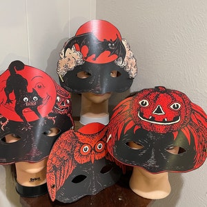 Choose Vintage Style Owl Cardstock Paper Halloween MASK Costume ...