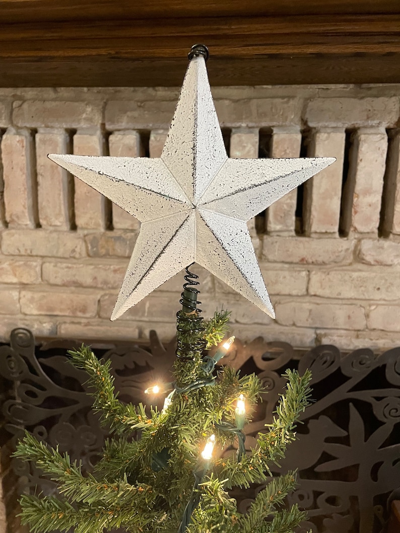Vintage Style Galvanized Painted Rustic Metal Star Christmas Tree ...