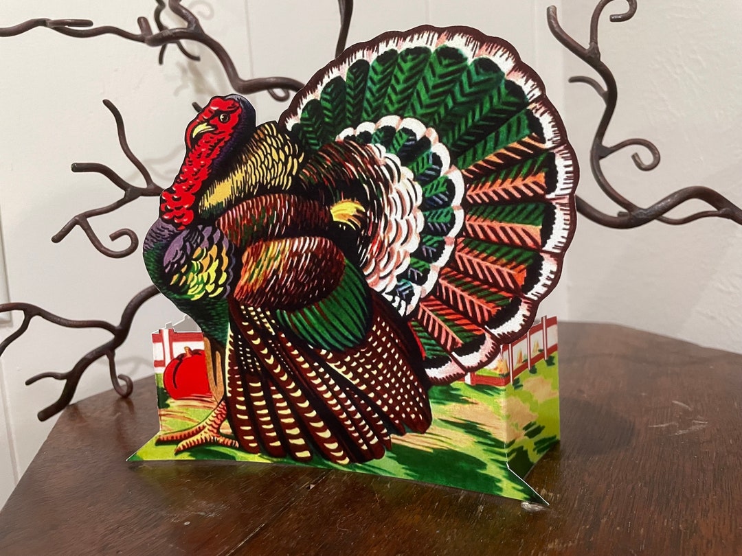 Sizes up to 15" Vintage Style Standee,stands Alone Thanksgiving Turkey ...