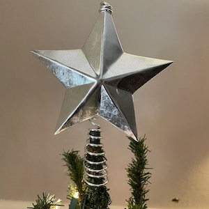 5" Vintage Style Americana Zinc Galvanized Rustic Metal Star Christmas ...