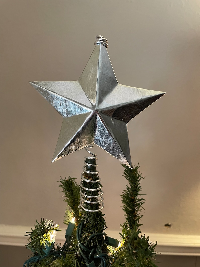 5" Vintage Style Americana Zinc Galvanized Rustic Metal Star Christmas ...