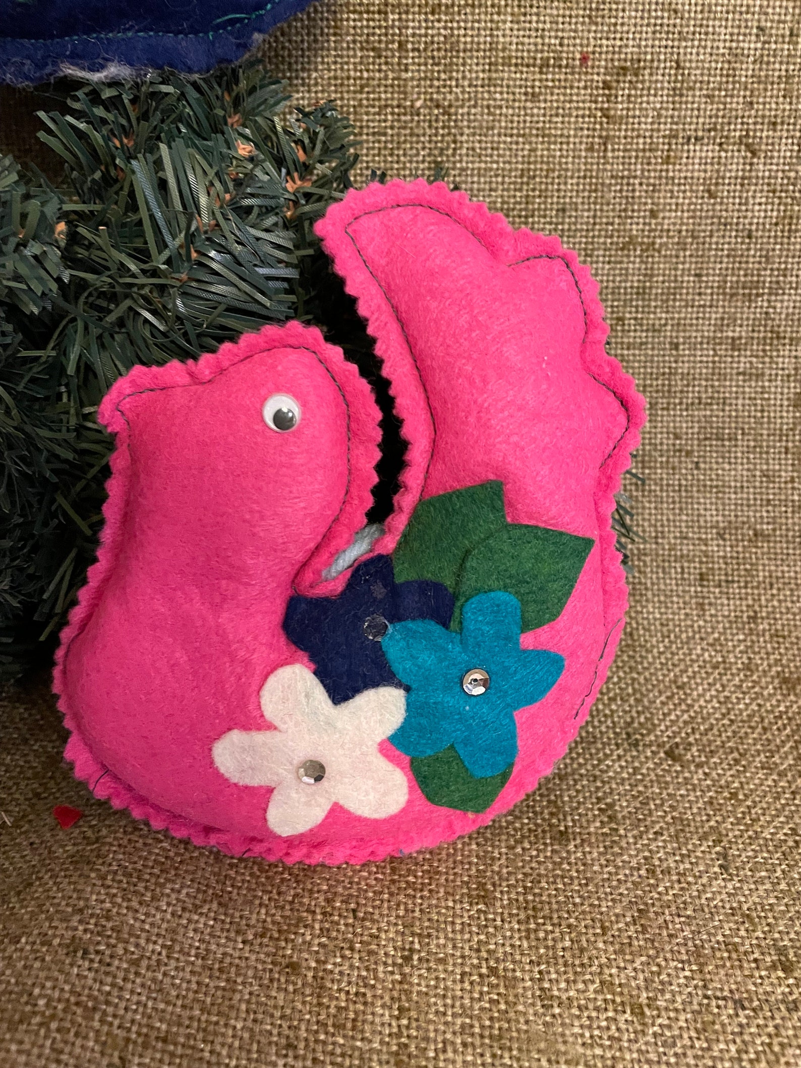 Choice of 5 Vintage 1970's Folk Art Stuffed Felt Partridge Bird With ...