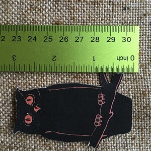 NOW Sizes up to 16" Vintage Style Black and Red Owl on Branch ...