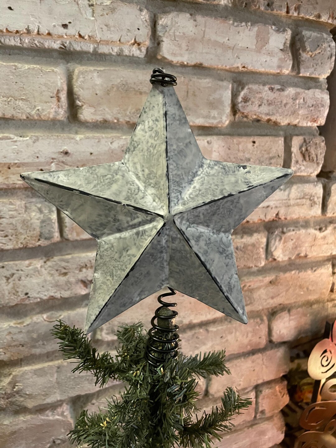 7 1/2" or 5 1/2” Vintage Style Americana Galvanized Gray and Black ...