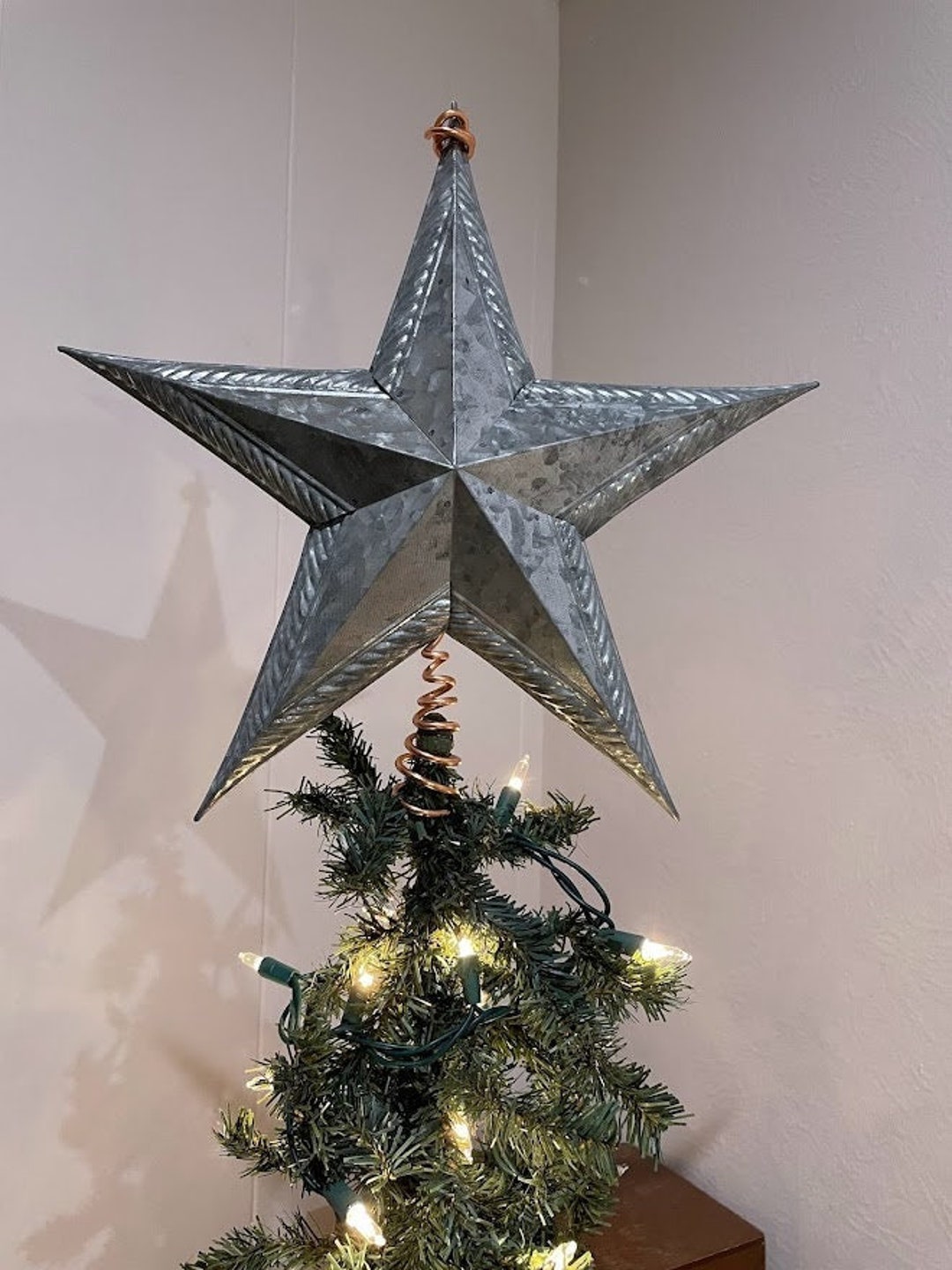 New 12" Vintage Style Americana Galvanized Rustic Metal Star Christmas ...