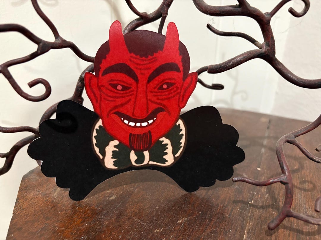 Now Sizes up to 11" Vintage 1920s Devil Red Horns, Striped Bowtie ...