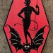 Sizes up to 14" Vintage Style Art Deco Devil With Fork Stands on Bat ...