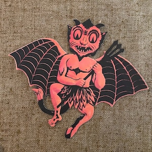 Sizes up to 14" Vintage Style Art Deco Flying Devil With Bat Wings ...