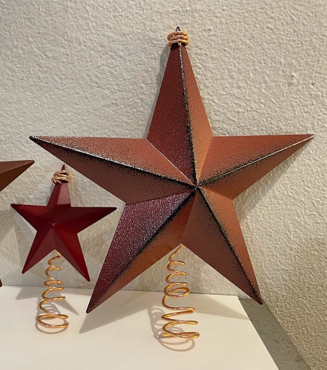 Choice of Colors/styles of Red Vintage Style Rustic Metal Star ...