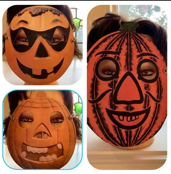 Vintage Style Pumpkins Cardstock Paper Halloween MASK Costume | Etsy