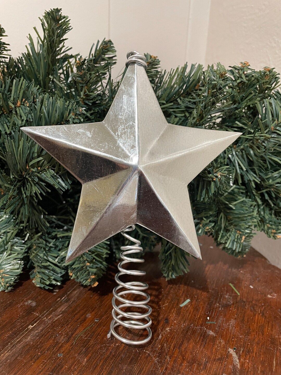 5" Vintage Style Americana Zinc Galvanized Rustic Metal Star Christmas ...