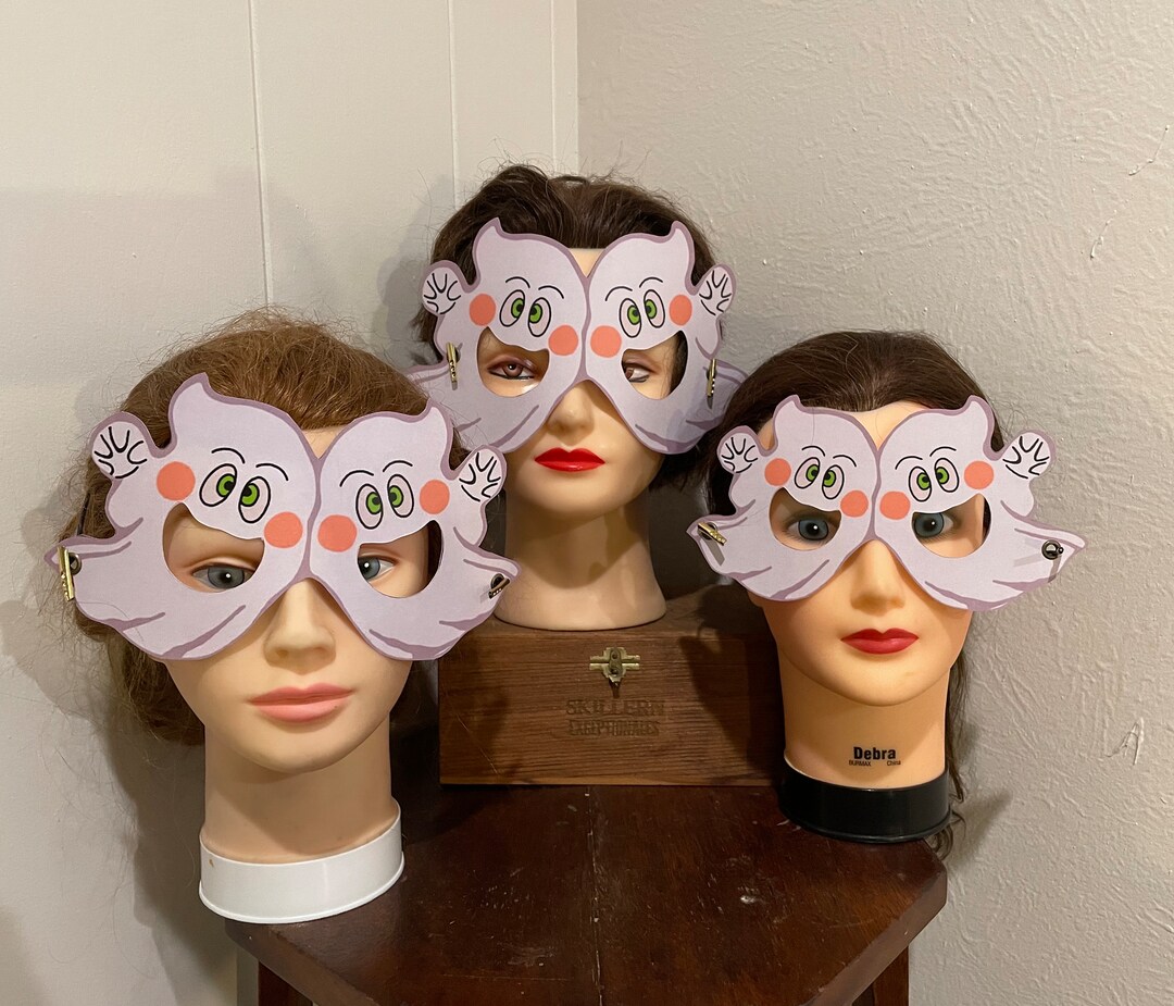 Vintage Style GHOST Cardstock Halloween GLASSES/MASK Costume Masquerade ...