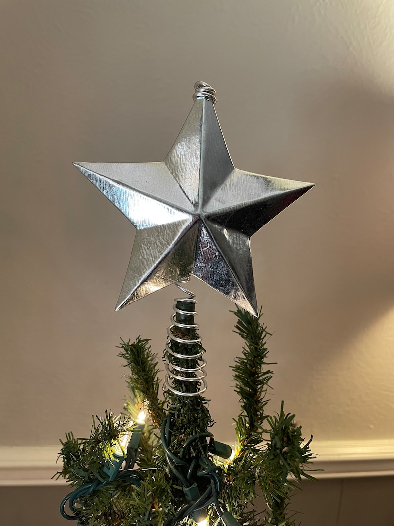 5" Vintage Style Americana Zinc Galvanized Rustic Metal Star Christmas ...