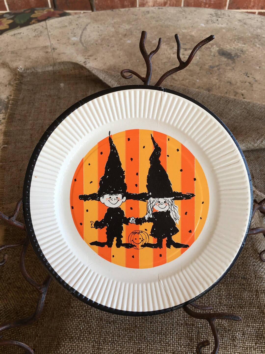 Authentic Vintage 7 1/4" Paper Plate ,halloween Party Decoration ...
