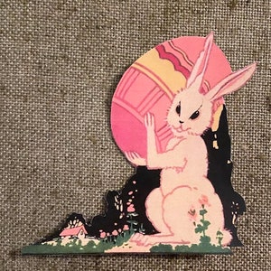 Sizes up to 13 Vintage Style 1900s Easter Bunny Rabbit Holding Egg Hand ...