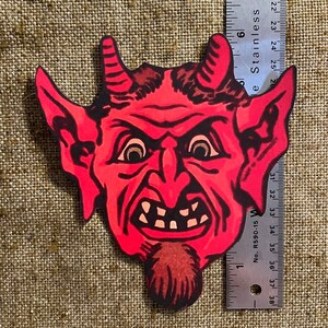 Sizes up to 12" Vintage Style Angry Devil Head Face, Big Ears, Goatee ...